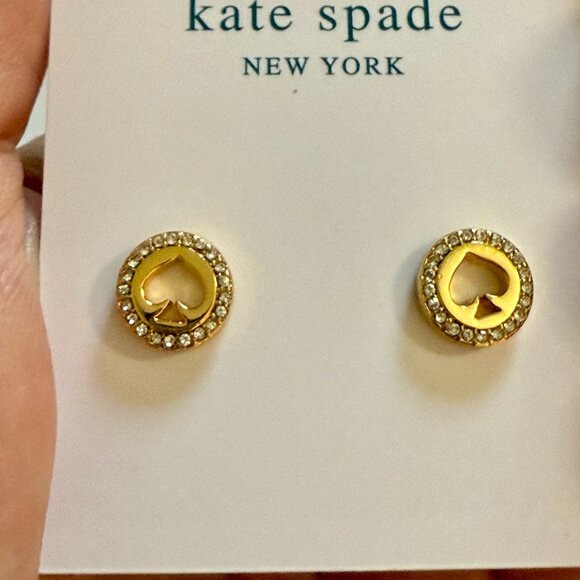 kate spade | Jewelry | Spot The Spade Pave Halo Spade Studs Nwt | Poshmark